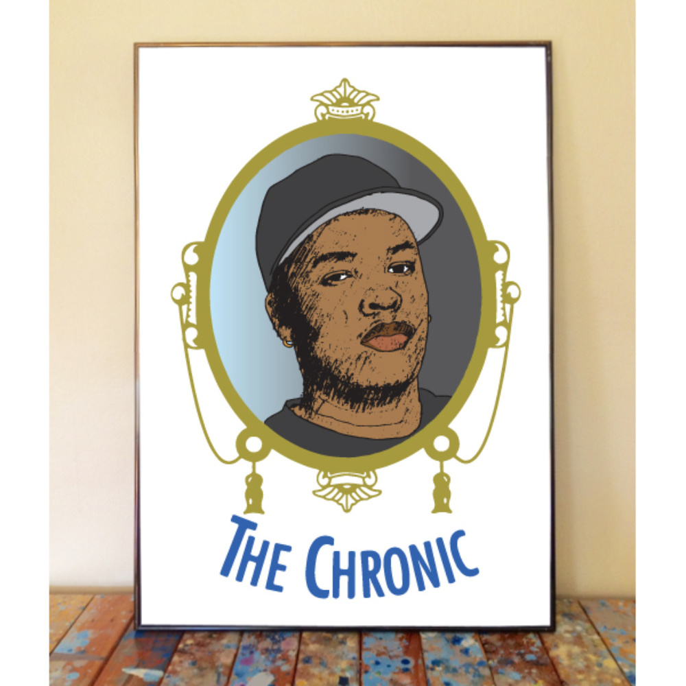 11x17 Dr Dre The Chronic Drawing Art Print - Gem